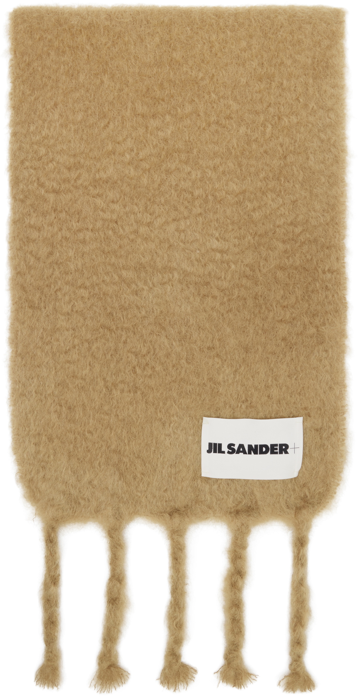 Jil Sander Beige Wide Wool Blend Scarf Jil Sander