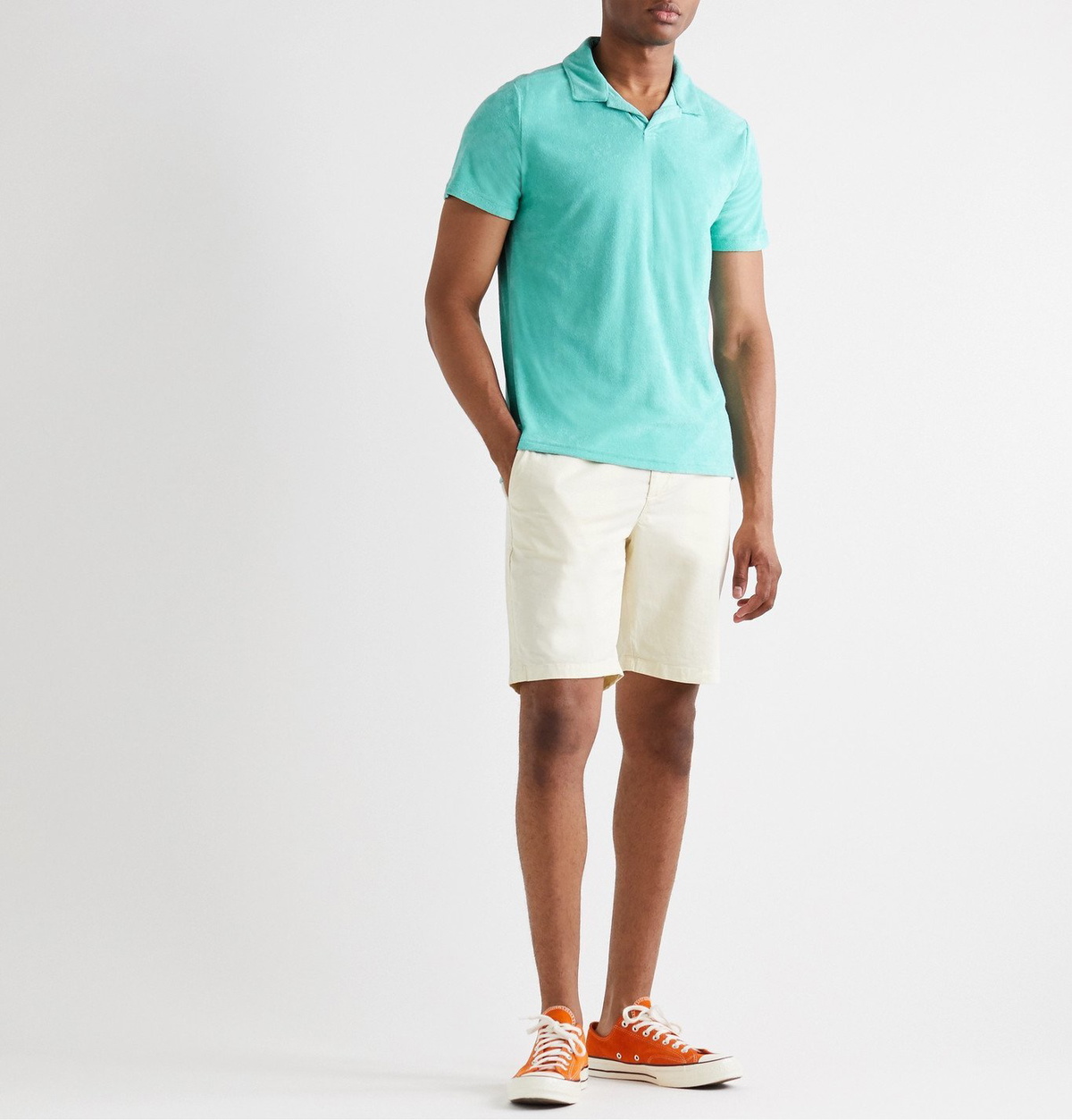 Onia - Shaun Cotton-Blend Terry Polo Shirt - Blue Onia