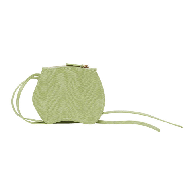 Little Liffner Green Lizard Mini Pebble Pouch Little Liffner