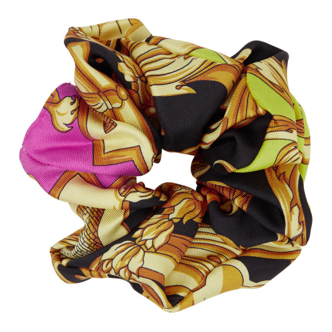 Versace Black Barocco Scrunchie Versace