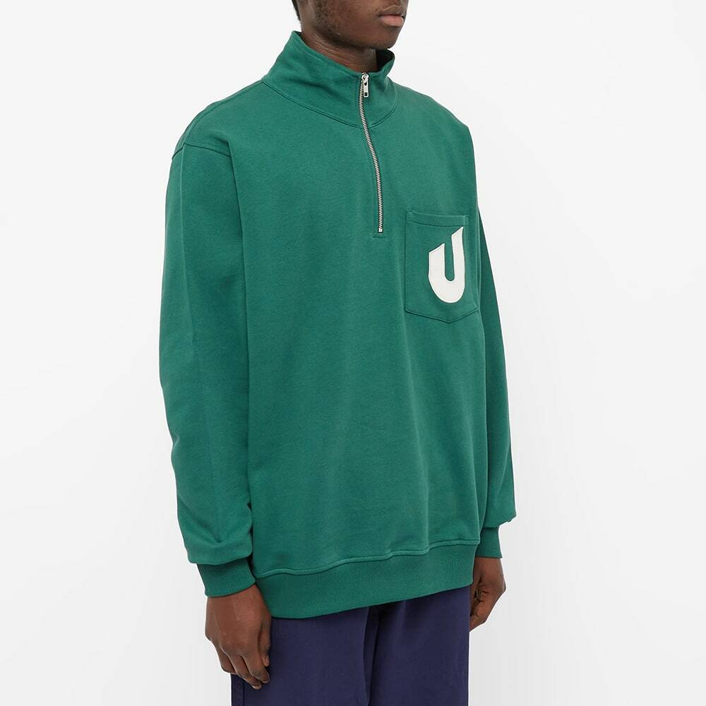 YMC Men's x Umbro Quarter Zip Track Top in Green/White YMC
