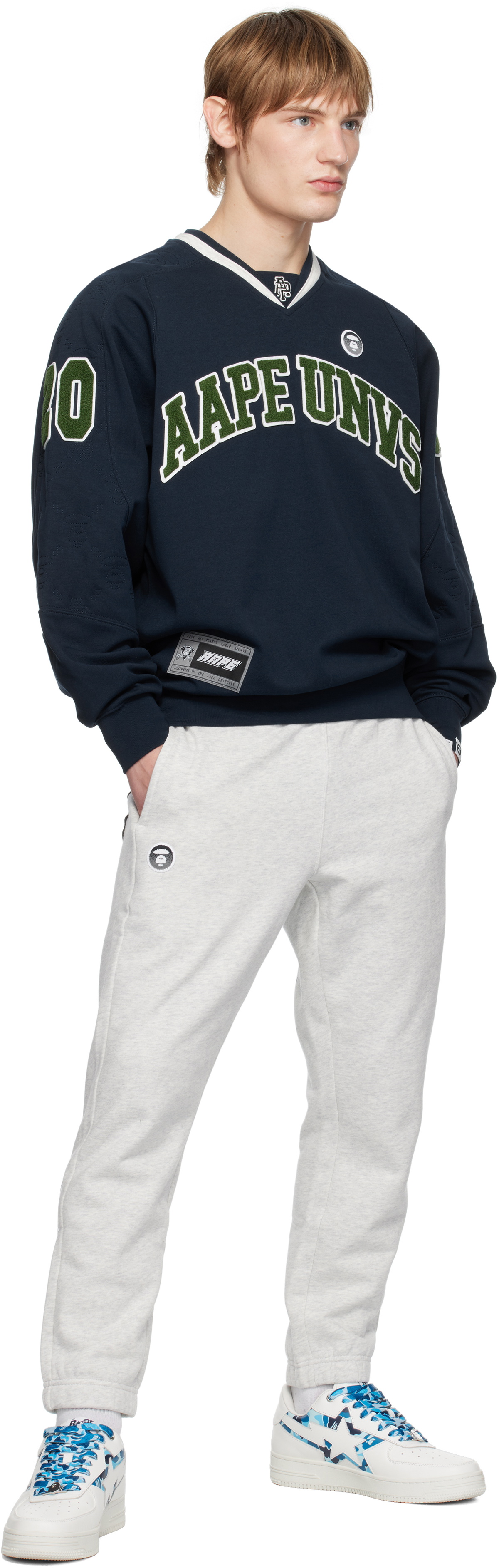 AAPE by A Bathing Ape Navy Main Sweatshirt AAPE by A Bathing Ape