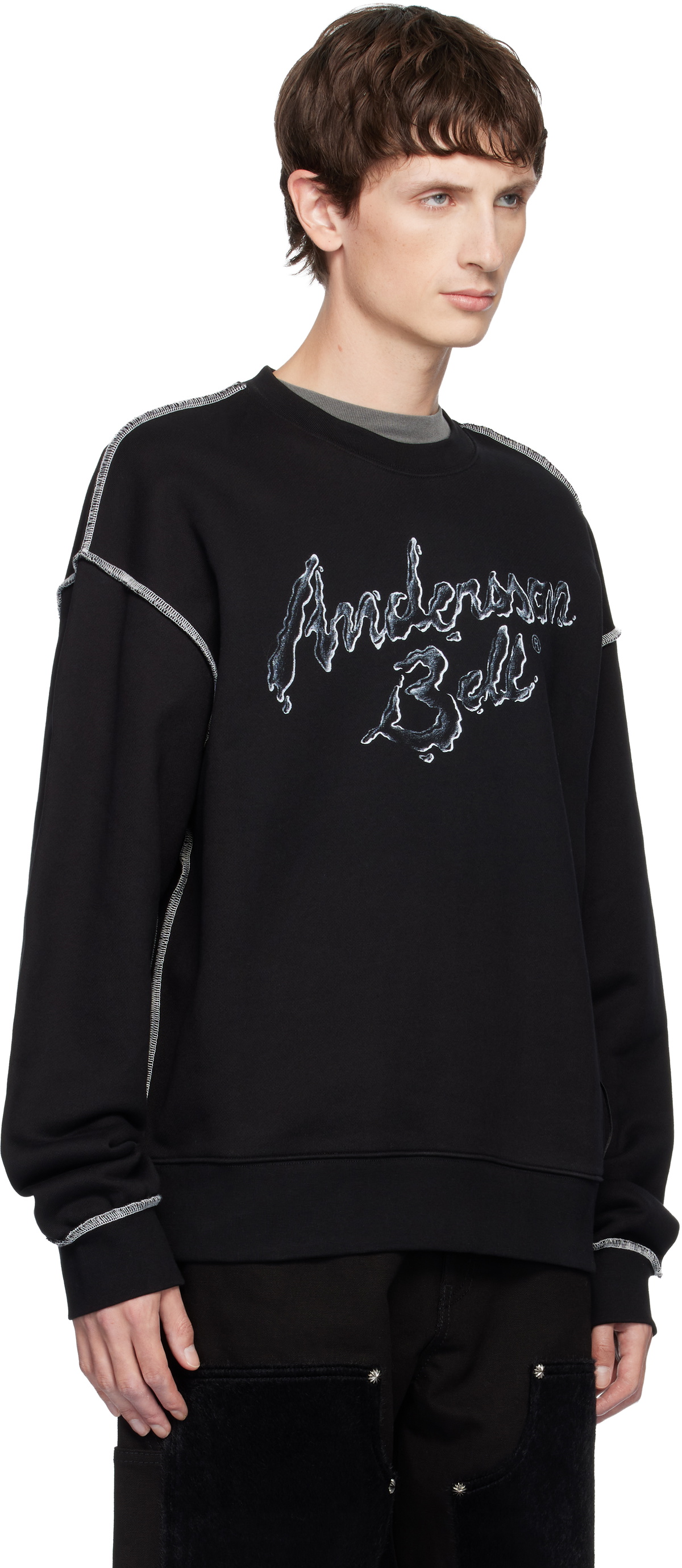 Andersson Bell Black Liquid Logo Sweatshirt Andersson Bell