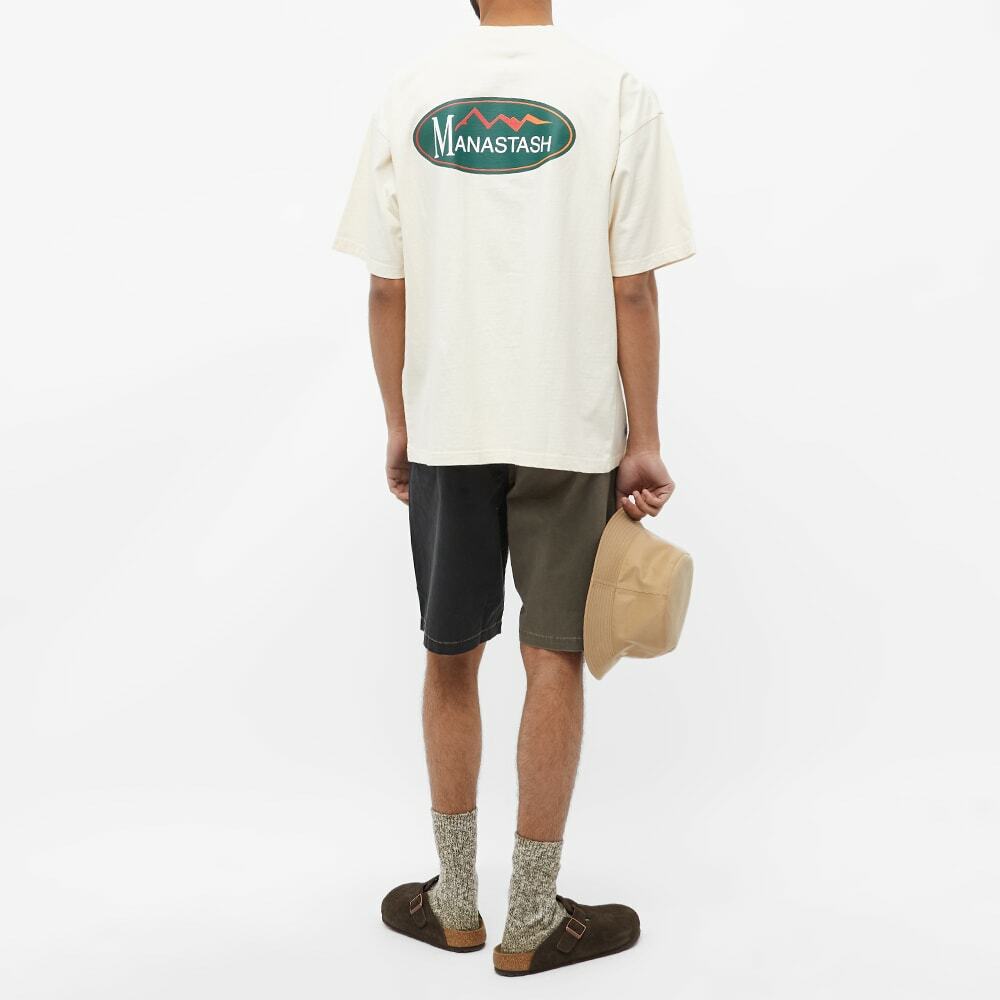 Manastash Men's RE:CTN Oval Logo T-Shirt in Off White Manastash