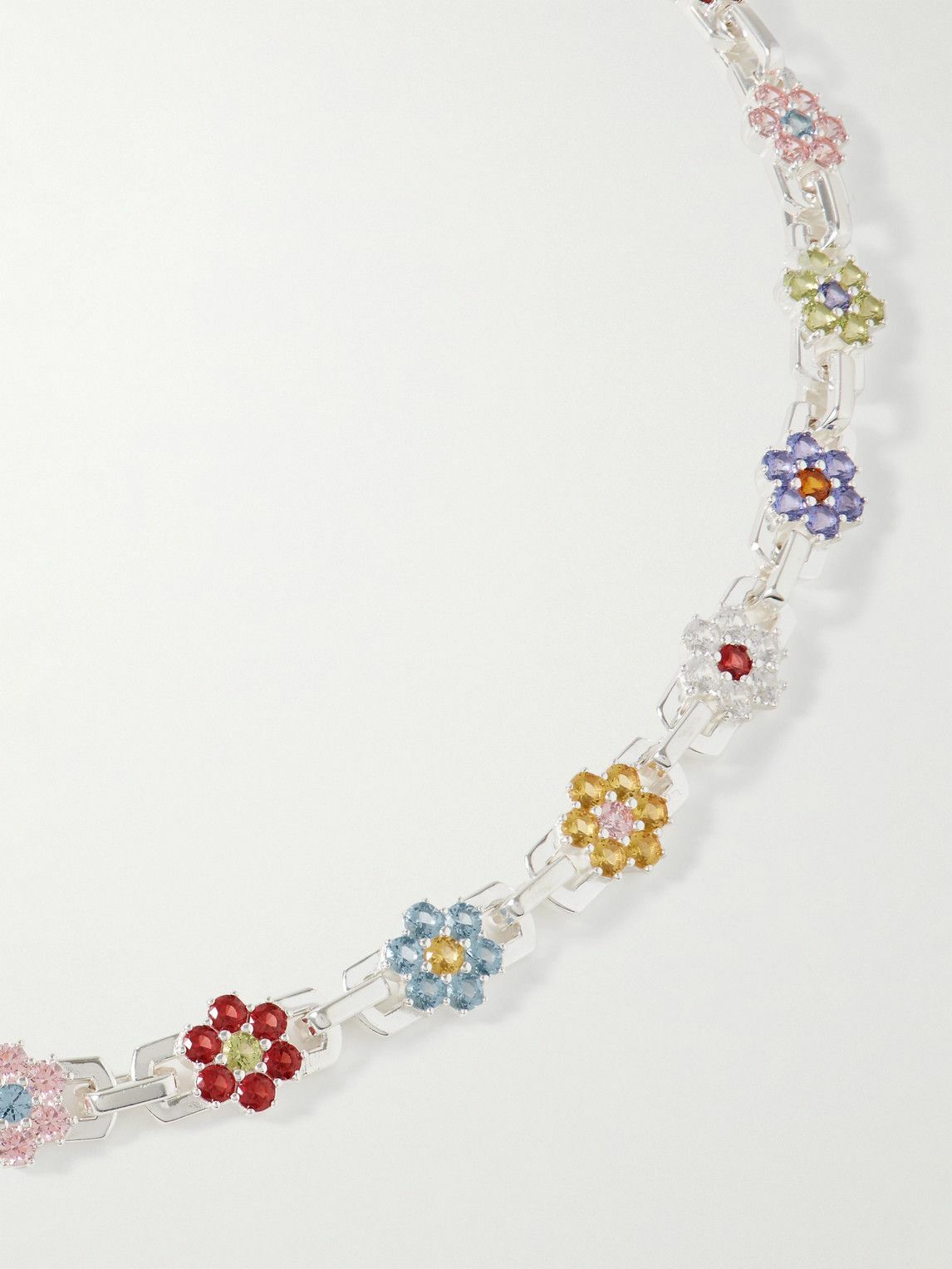 Hatton Labs - Daisy Sterling Silver Laboratory-Grown Crystal Necklace ...
