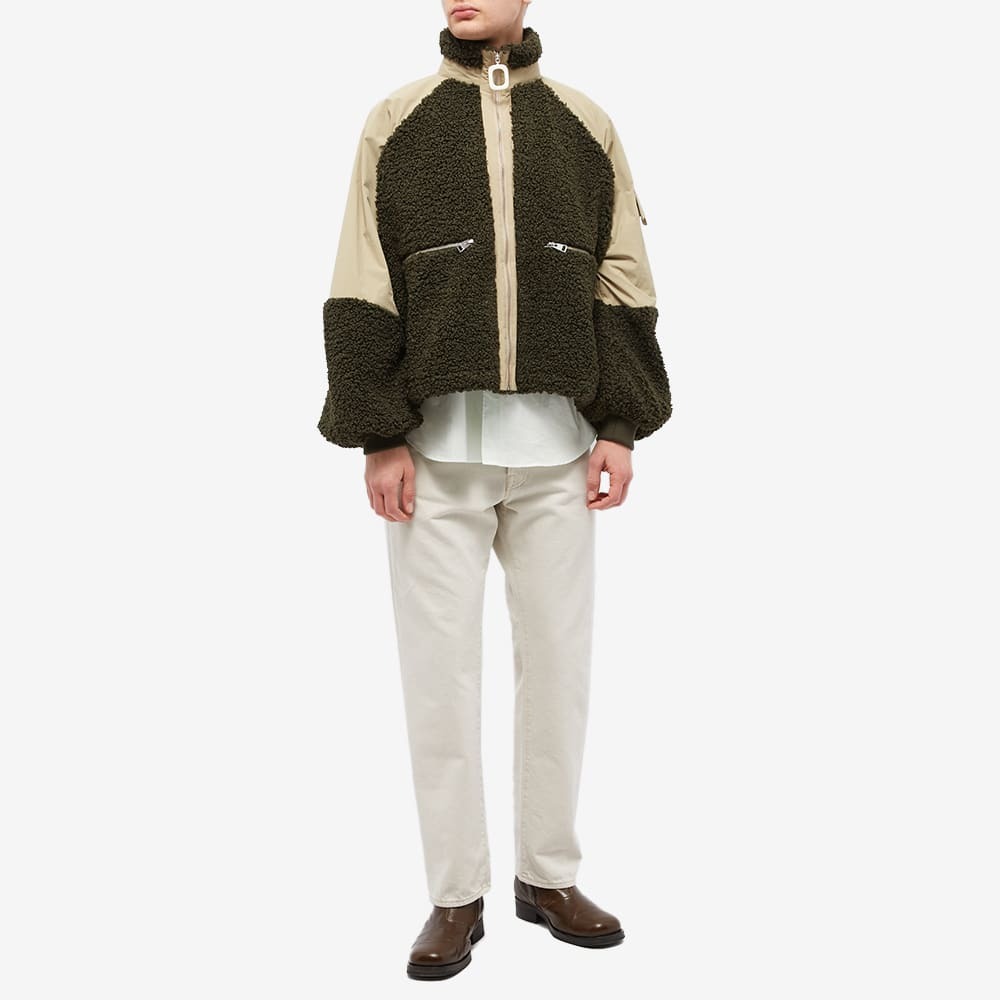 JW Anderson Men's Colour Block Fleece Jacket in Forest Green JW Anderson