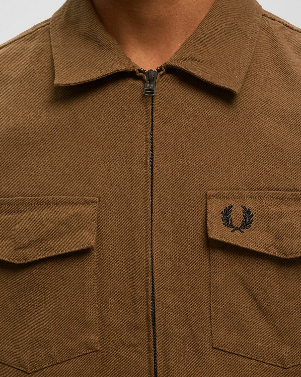 Fred Perry Heavy Twill Overshirt Brown Overshirts Fred Perry