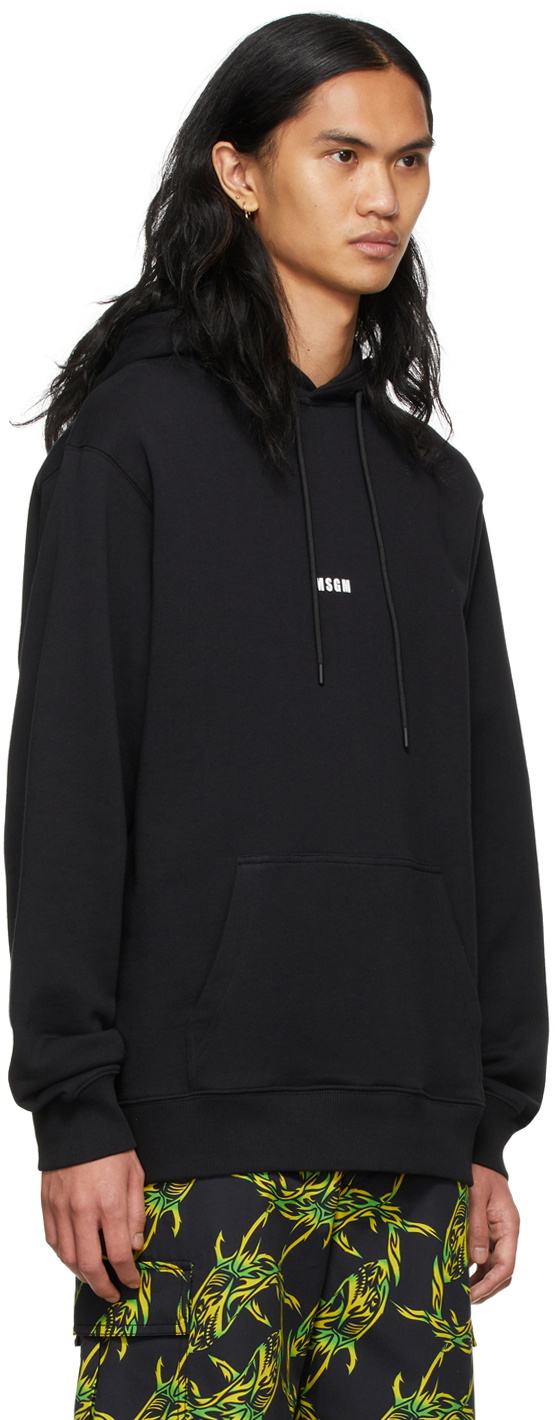 MSGM Black Micro Logo Hoodie MSGM