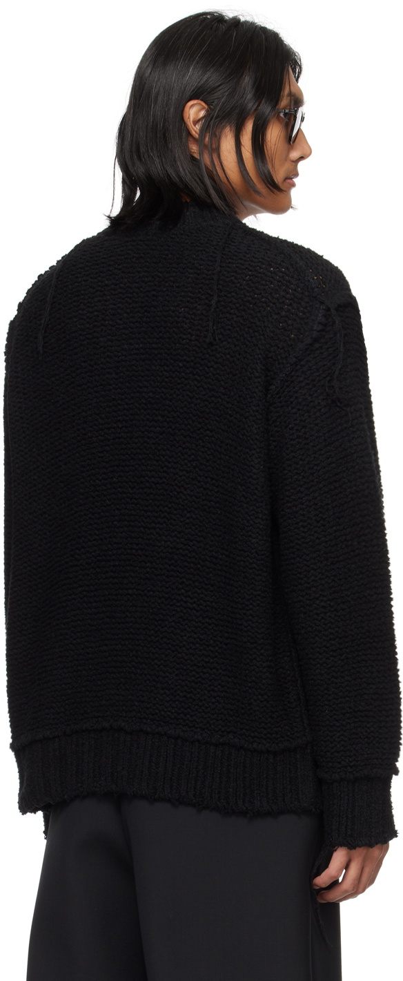 sacai Black Distressed Sweater Sacai