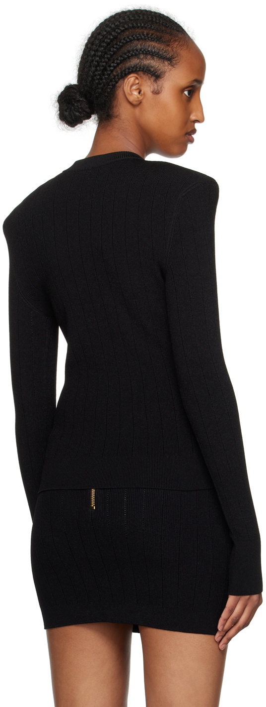 Balmain Black 6-Button Sweater Balmain