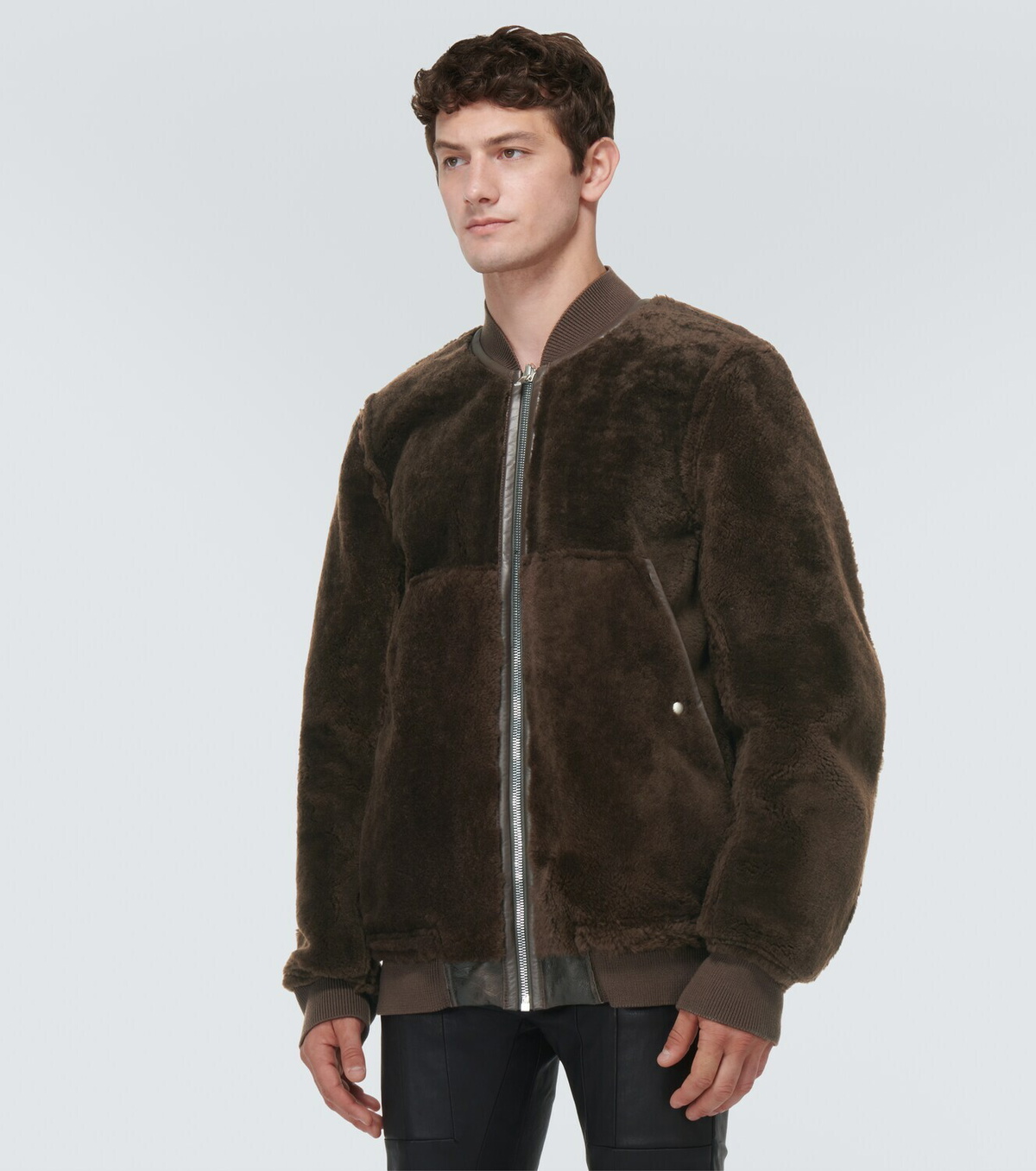 Rick Owens Leather and shearling jacket Rick Owens