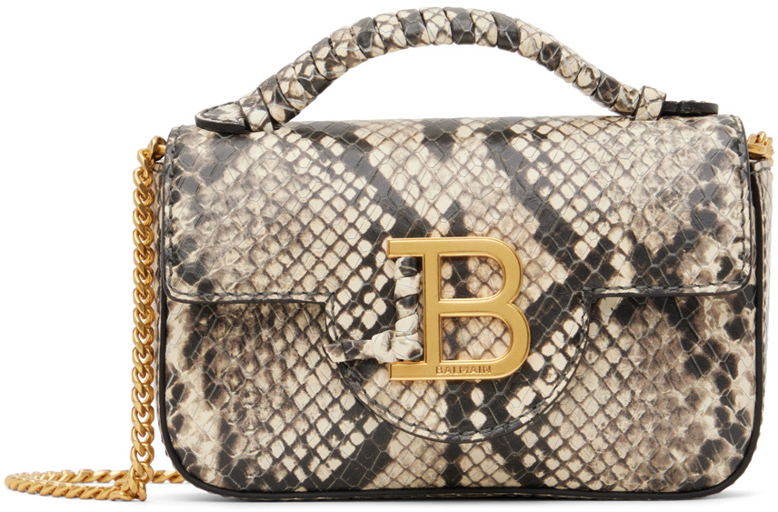 Balmain Gray & Black Mini B-Buzz Bag Balmain
