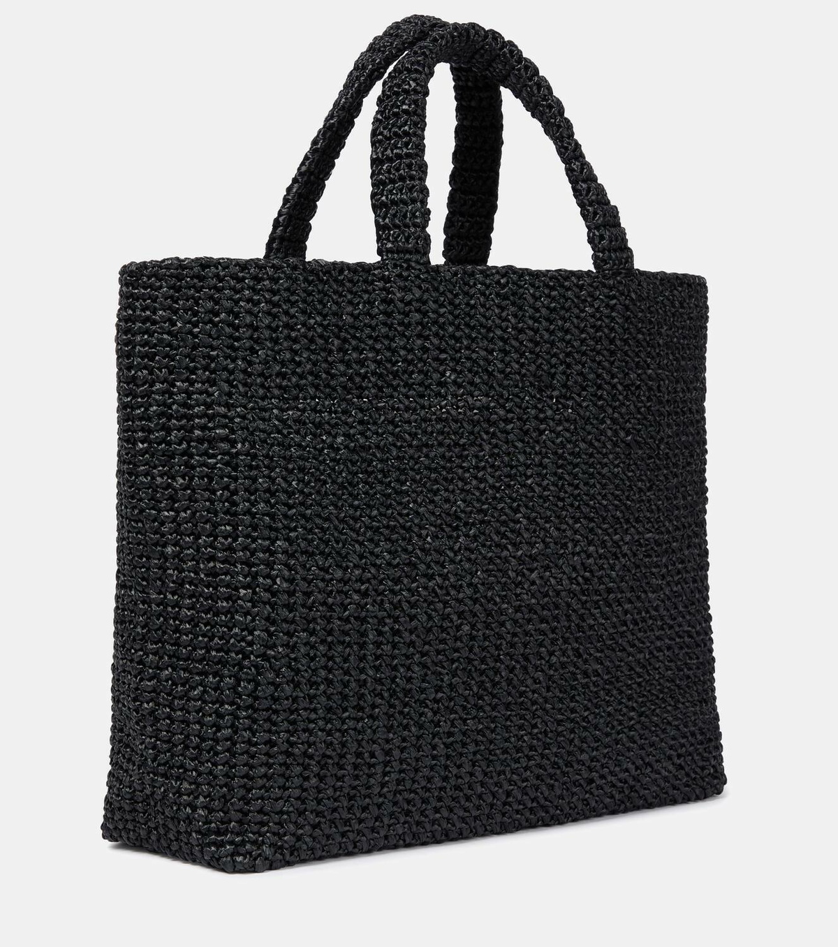 Prada Logo raffia-effect shopper Prada