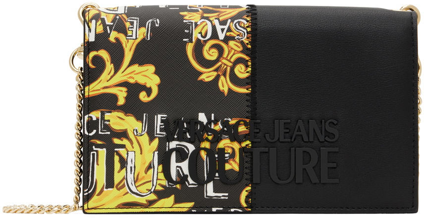 Versace Jeans Couture Black Rock Cut Bag Versace