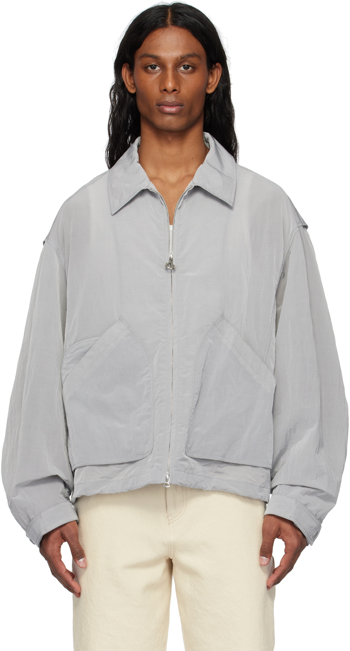 Solid Homme Gray Zipper Light Jacket Solid Homme