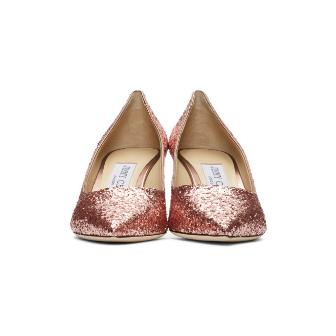 Jimmy Choo Pink Glitter Love 65 Heels Jimmy Choo