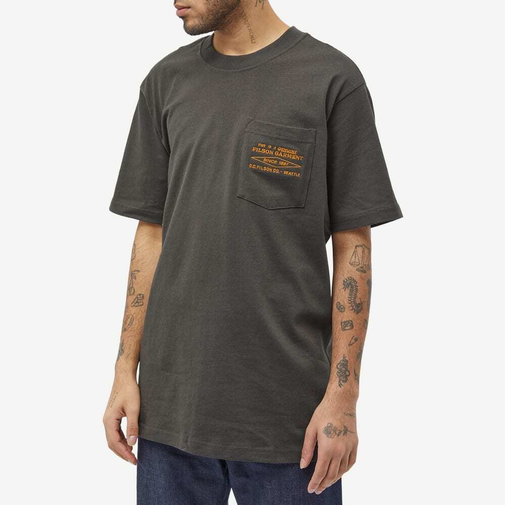 Filson Men's Embroidered Pocket T-Shirt in Black Filson