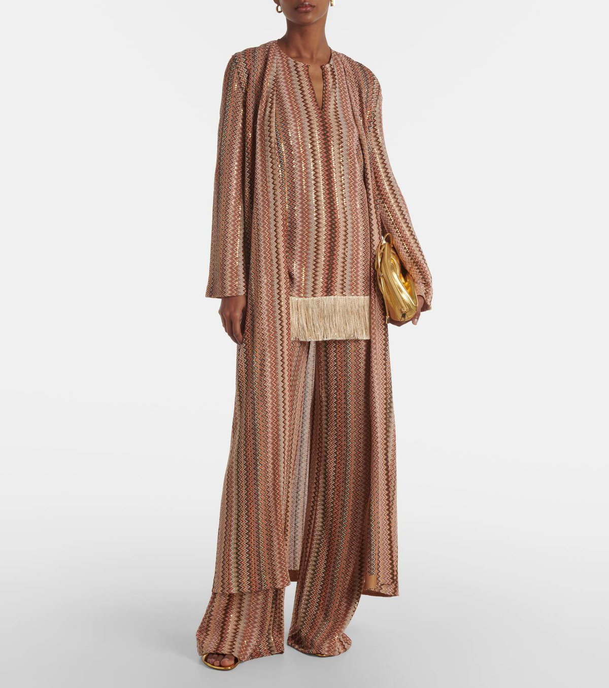 Missoni Zigzag fringed lamé blouse Missoni