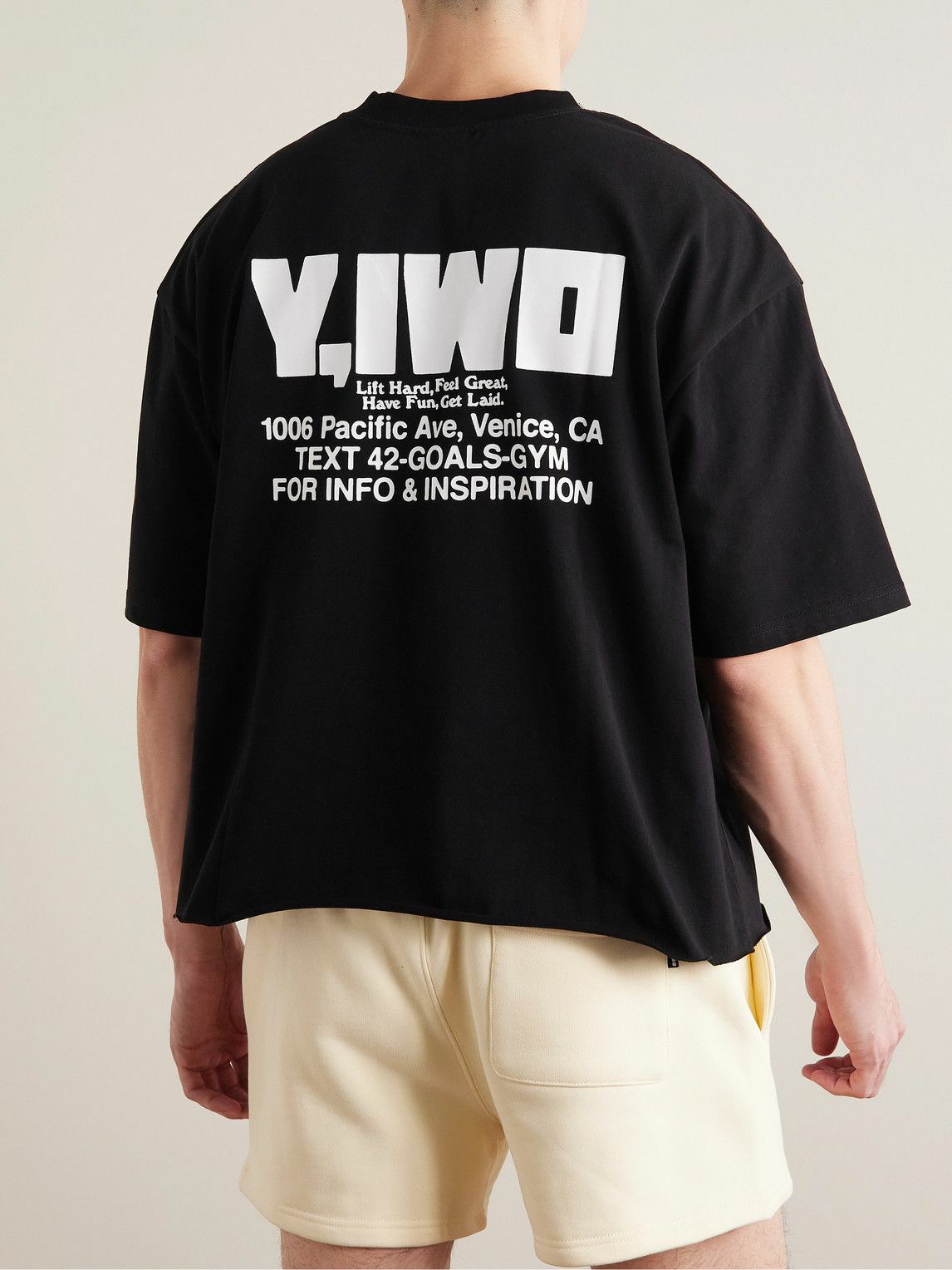 Y,IWO - Logo-Print Cotton-Jersey T-Shirt - Black Y,IWO