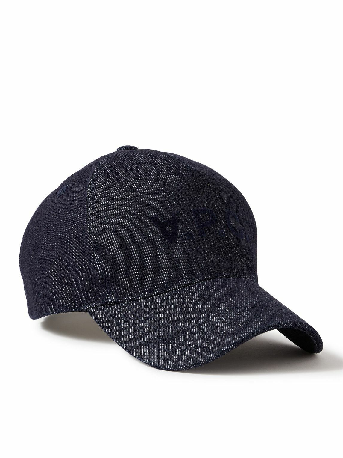 A.P.C. - Logo-Flocked Denim Baseball Cap - Blue A.P.C.