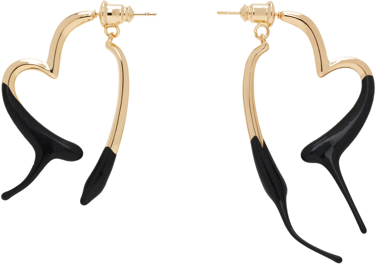 Ottolinger Gold & Black Heart Earrings Ottolinger