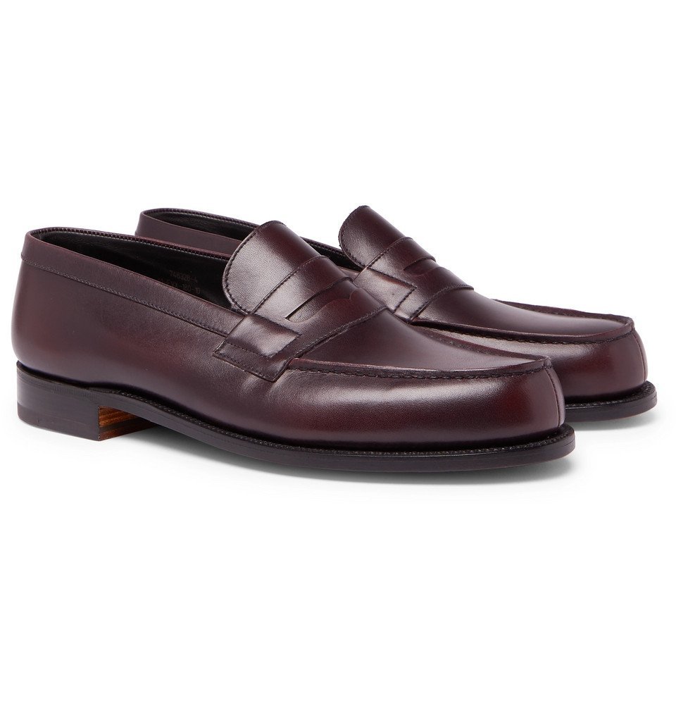 J.M. Weston - 180 The Moccasin Burnished-Leather Penny Loafers - Men - Burgundy J.M. Weston