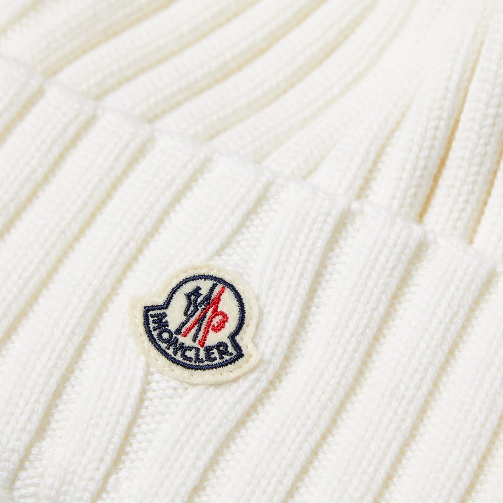 Moncler Women's Logo Bobble Beanie in Cream Moncler