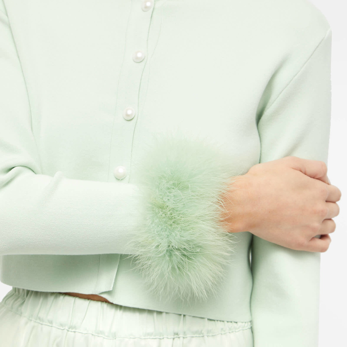 Sleeper Women's Knitted Cardigan in Mint Sleeper