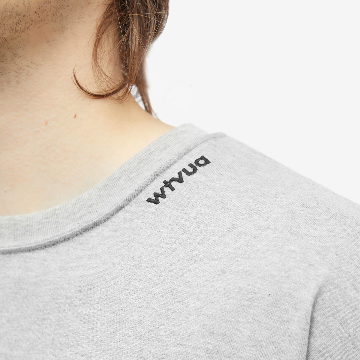 WTAPS Men's 9 WTVUA Collar Logo T-Shirt in Ash Grey WTAPS