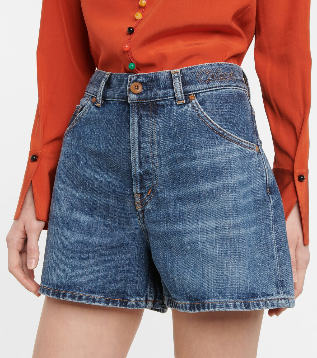 Chloe - High-rise denim shorts Chloe