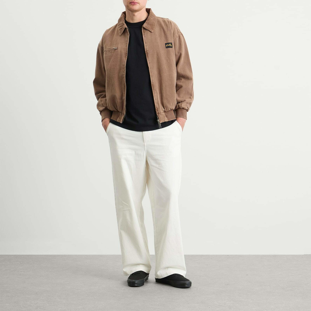 Stan Ray Men's Roughneck Collared Bomber Jacket in Washed Acorn Stan Ray