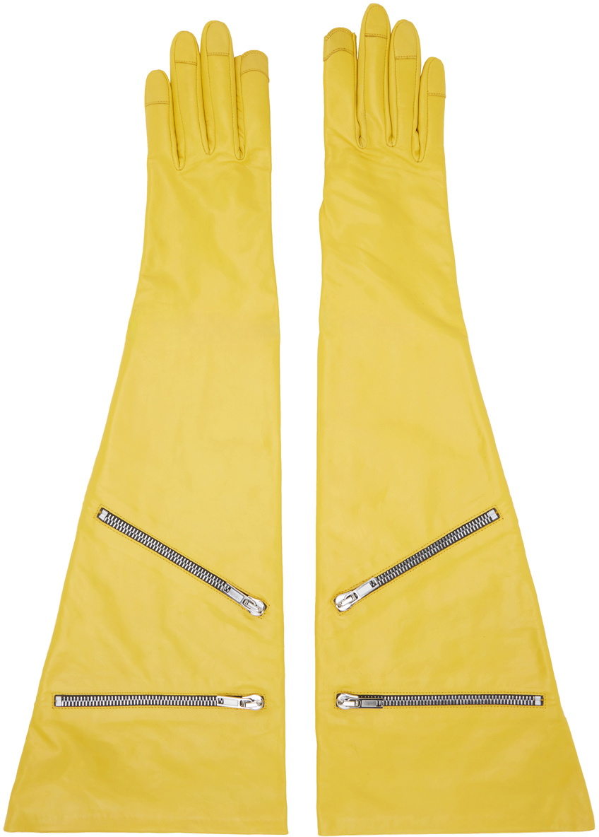 Rick Owens Yellow Porrterville Gauntlets Gloves Rick Owens