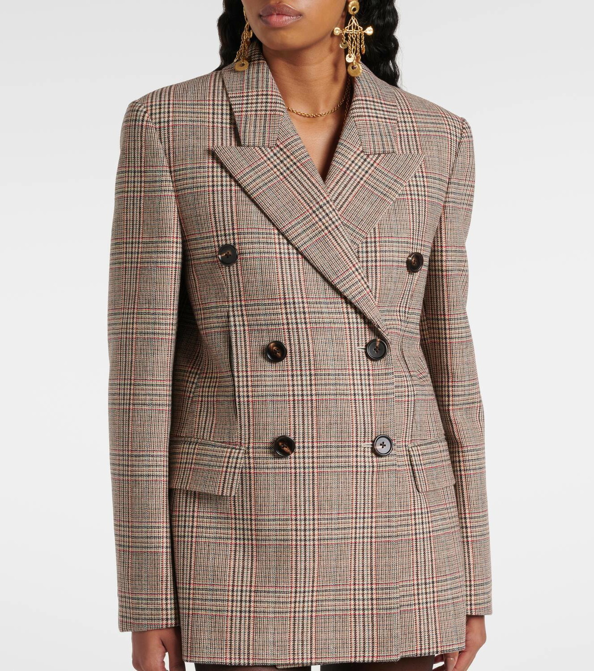Chloé Prince of Wales check wool-blend blazer Chloe