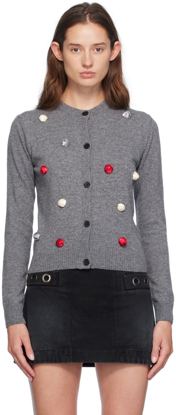 MSGM Gray Roses Cardigan MSGM