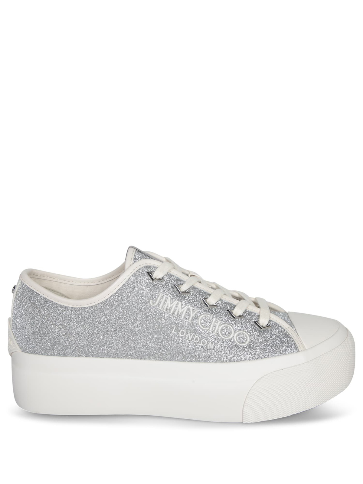 Jimmy Choo Palma Maxi Glitter Silver Sneakers Jimmy Choo
