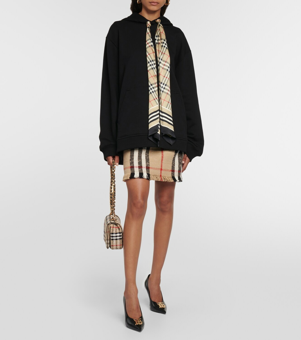 Burberry Checked cotton and wool-blend miniskirt Burberry