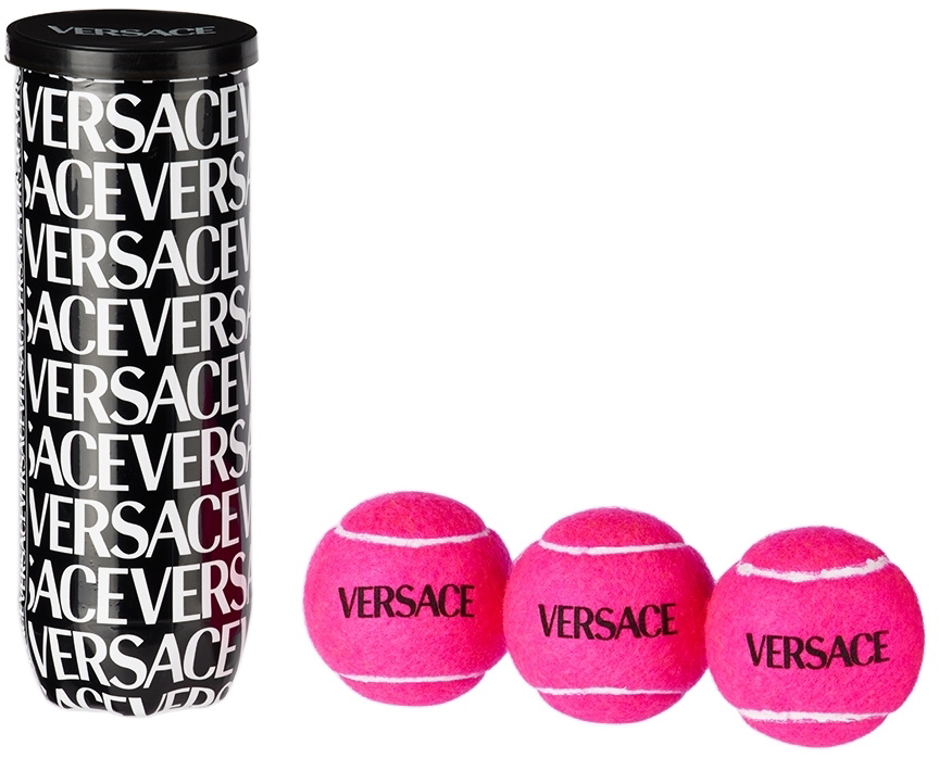 Versace Three-Pack Pink Logo Tennis Balls Versace