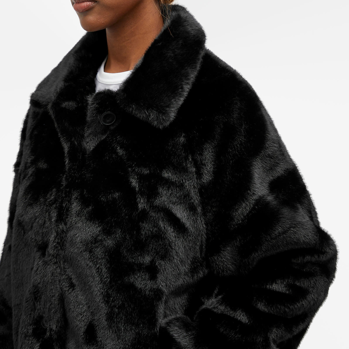Meotine Women's Kelly Faux Fur Jacket in Black Meotine