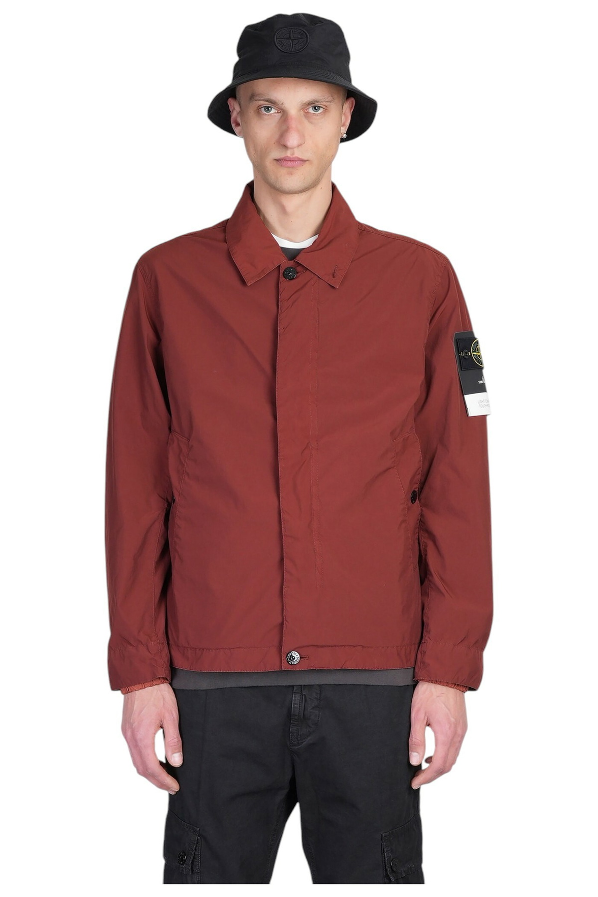 Stone Island Casual Jacket In Red Polyester Stone Island
