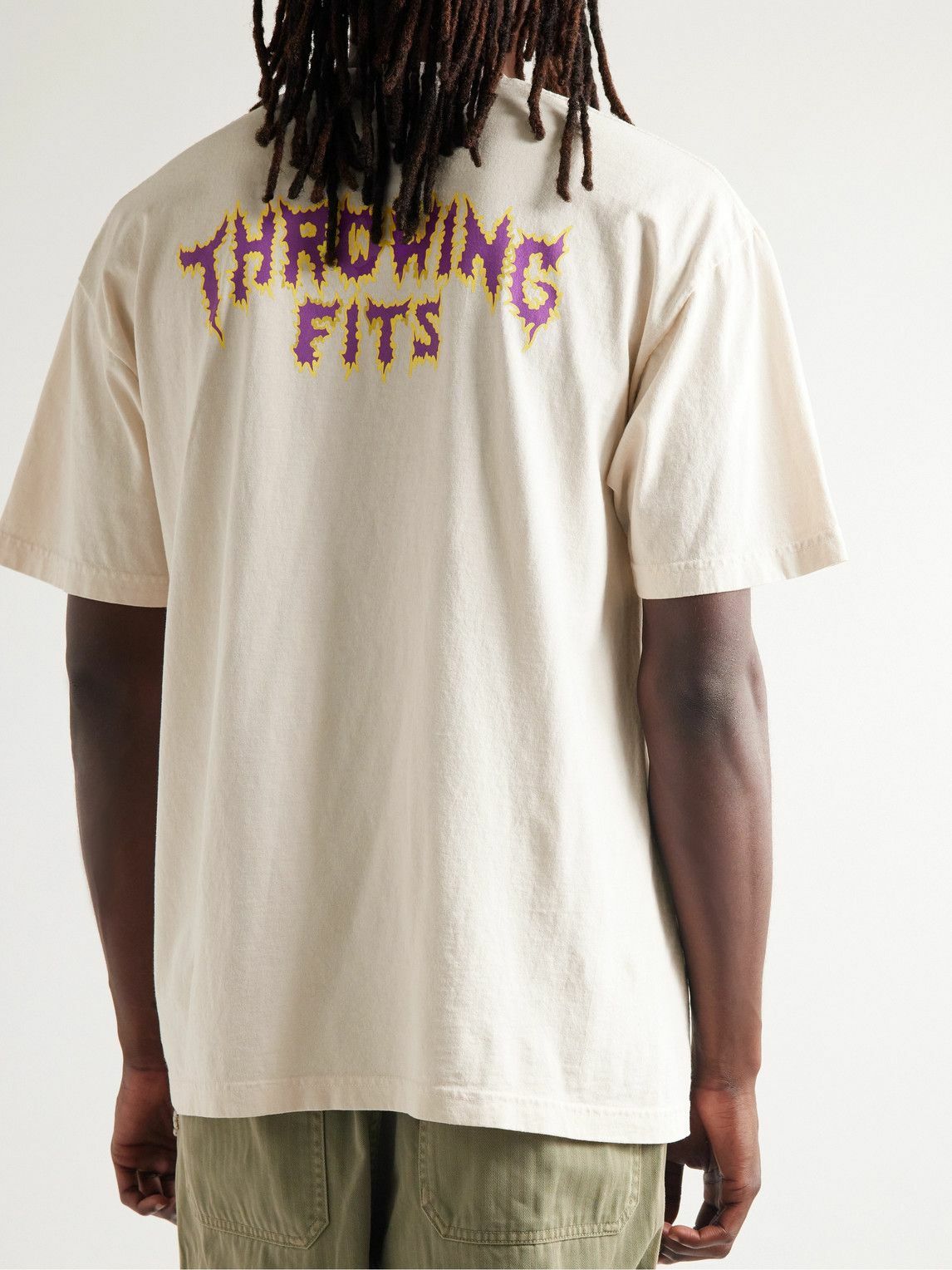 Throwing Fits - Logo-Print Cotton-Jersey T-Shirt - Neutrals