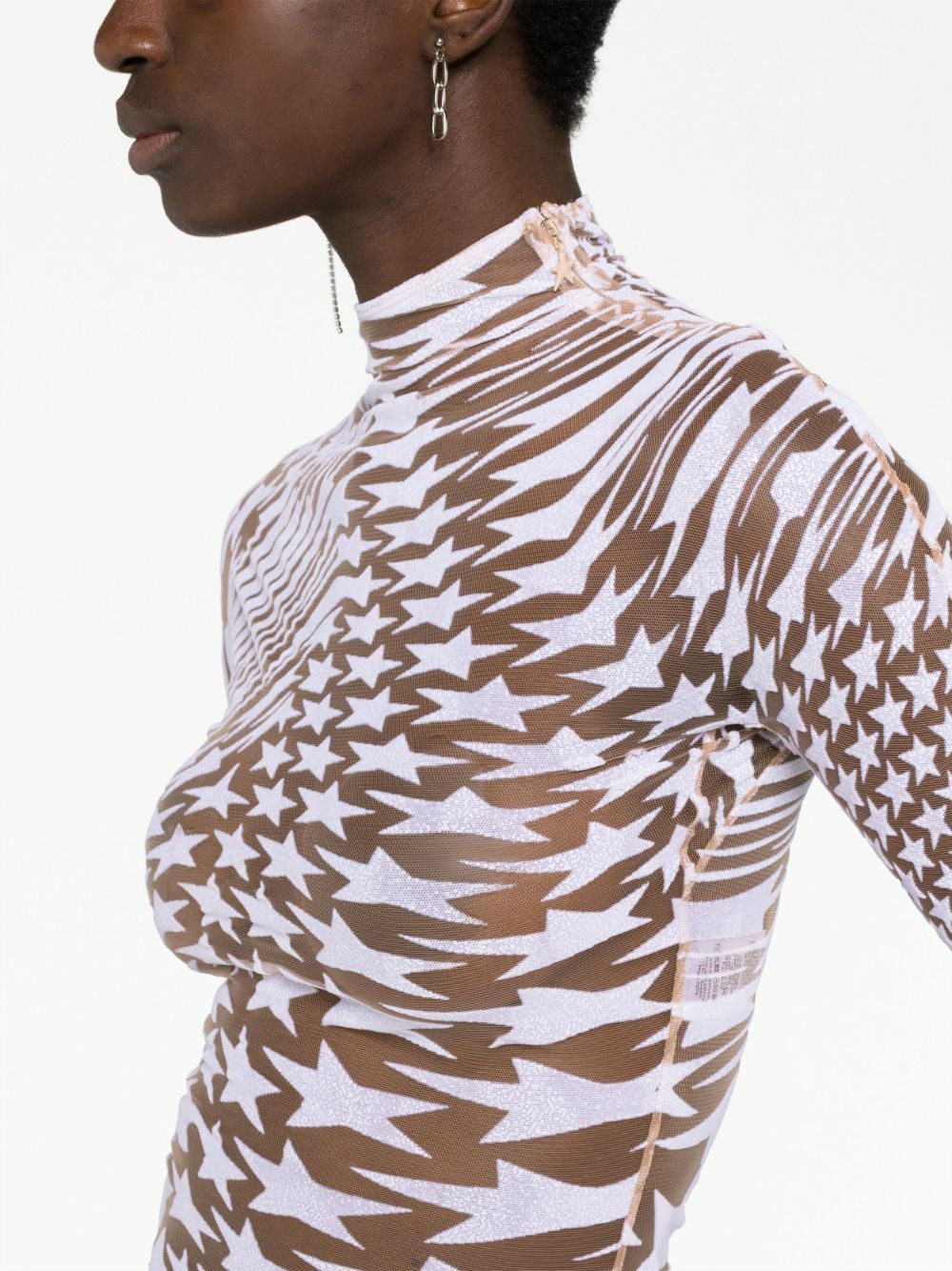 MUGLER - Printed Long Sleeve Top Mugler