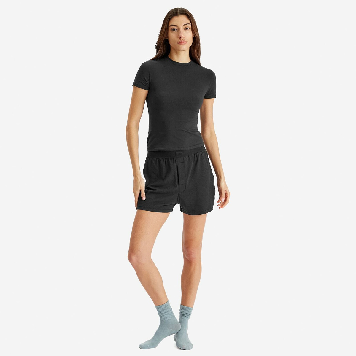 SKIMS Women's Boyfriend Loose Boxer in Onyx SKIMS