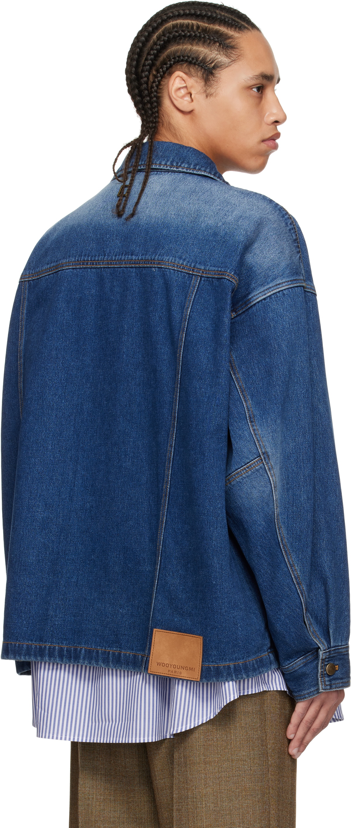 WOOYOUNGMI Blue Zip-Up Denim Jacket Wooyoungmi