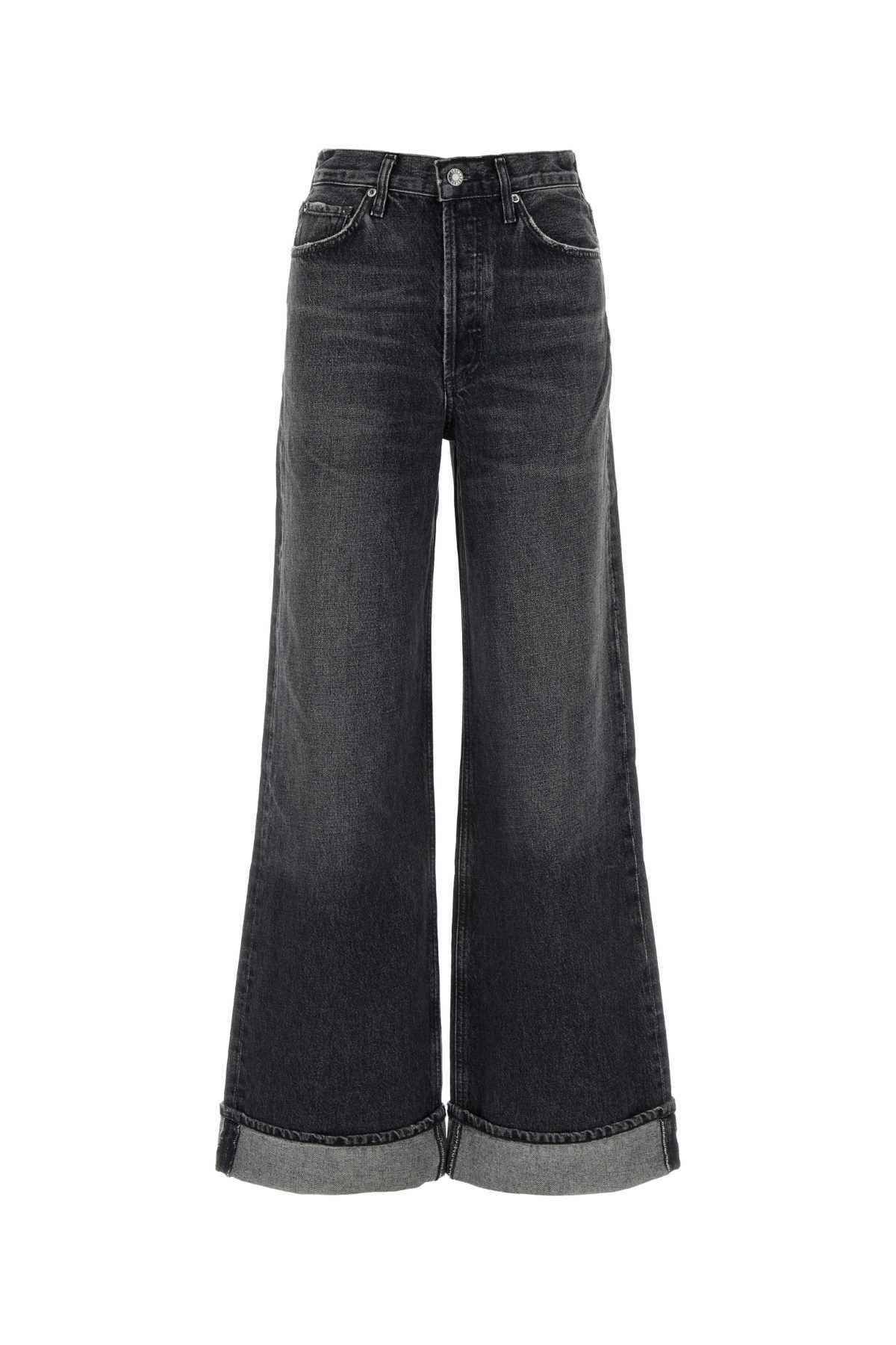 AGOLDE Dark Grey Denim Dame Wide-leg Jeans AGOLDE
