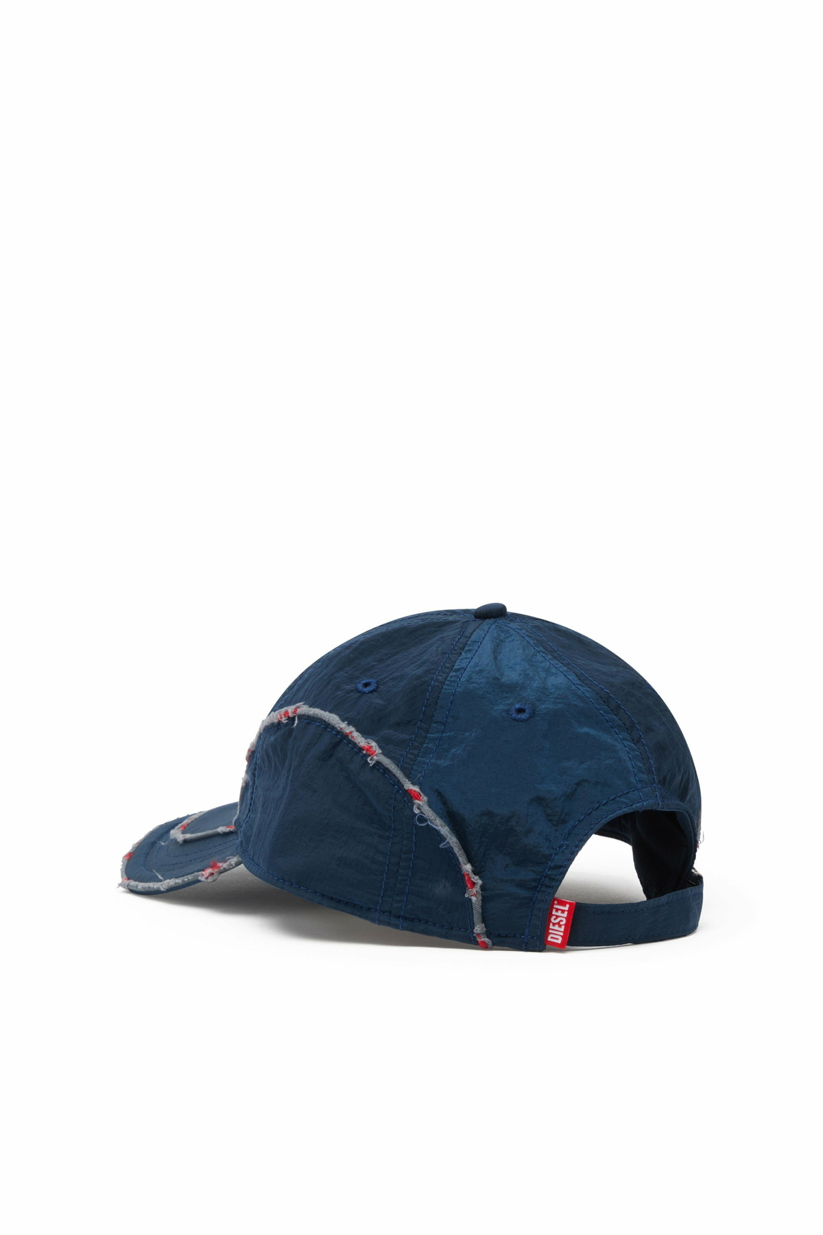 Diesel Crinkled nylon baseball cap with tonal D - Caps Mens in Blue Diesel