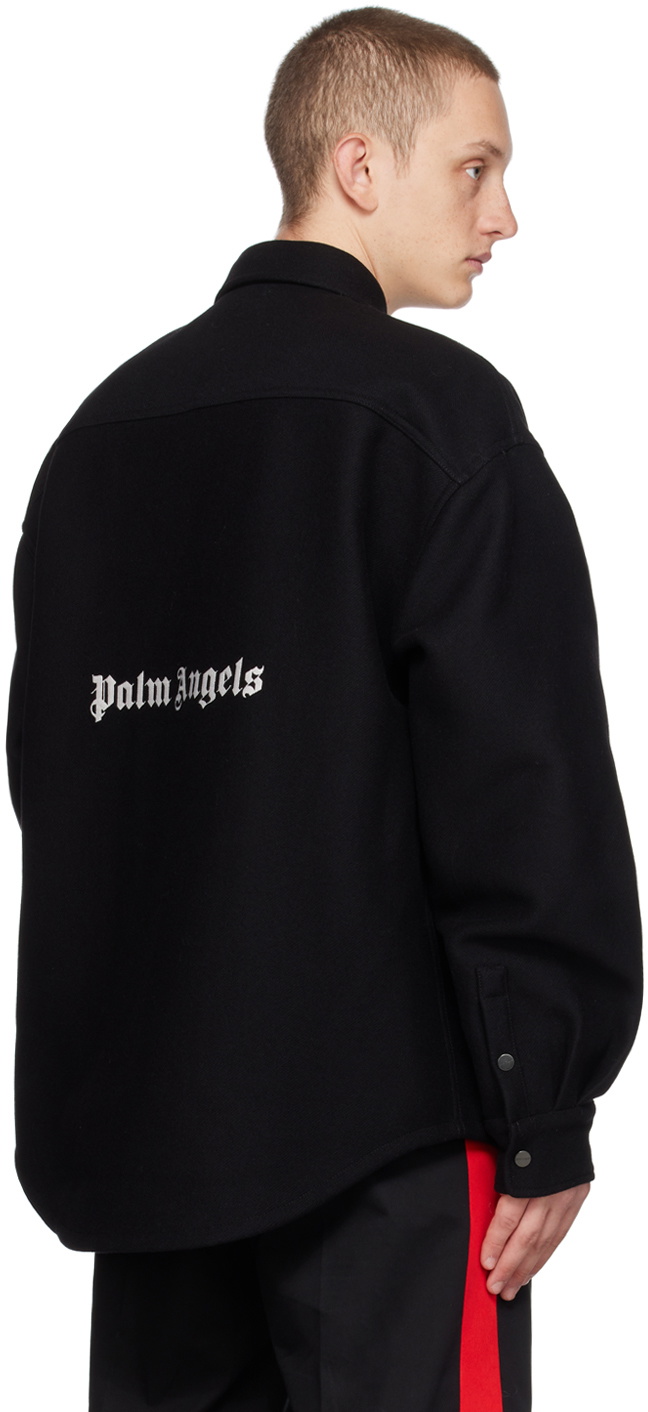 Palm Angels Black Embroidered Jacket Palm Angels
