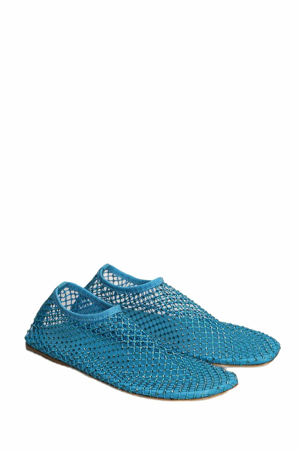 Christopher Esber Minette Flat Ballet Flats In Cyan Nylon And Leather ...