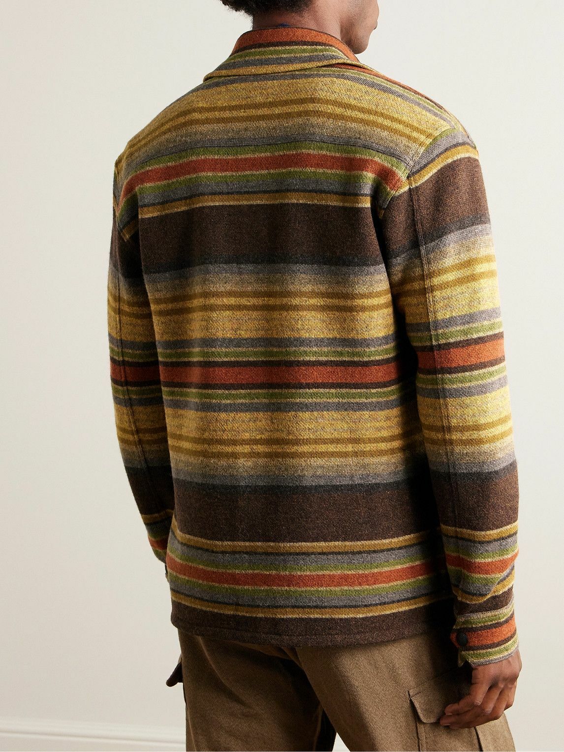 RRL - Striped Wool Overshirt - Brown RRL