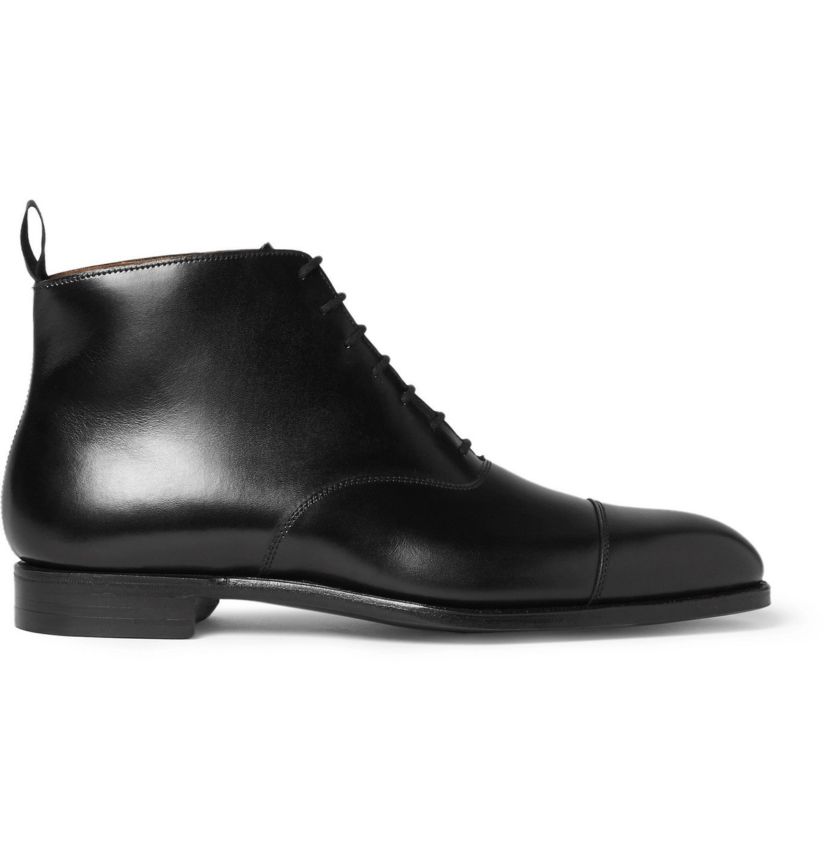 George Cleverley - William Cap-Toe Cotswold Grain Leather Boots - Black ...