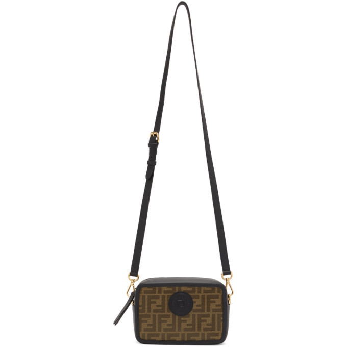 Fendi Black and Brown Small Forever Fendi Camera Bag Fendi